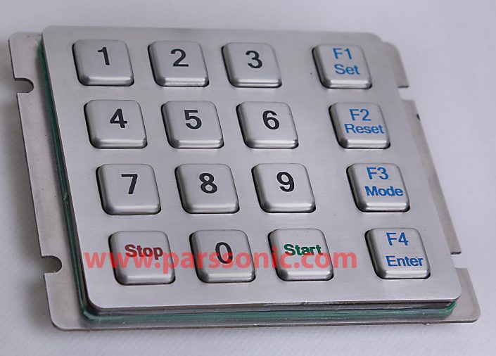 keypad metal کی پد استیل - کی پد ماتریسی صنعتی فلزی آزمایشگاهی پارس سونیک